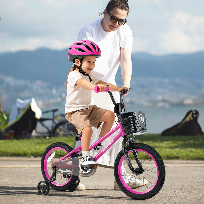 16 Inch Kids Bike Adjustable Bicycle with Front Basket for Children Ag – Perfect Stock