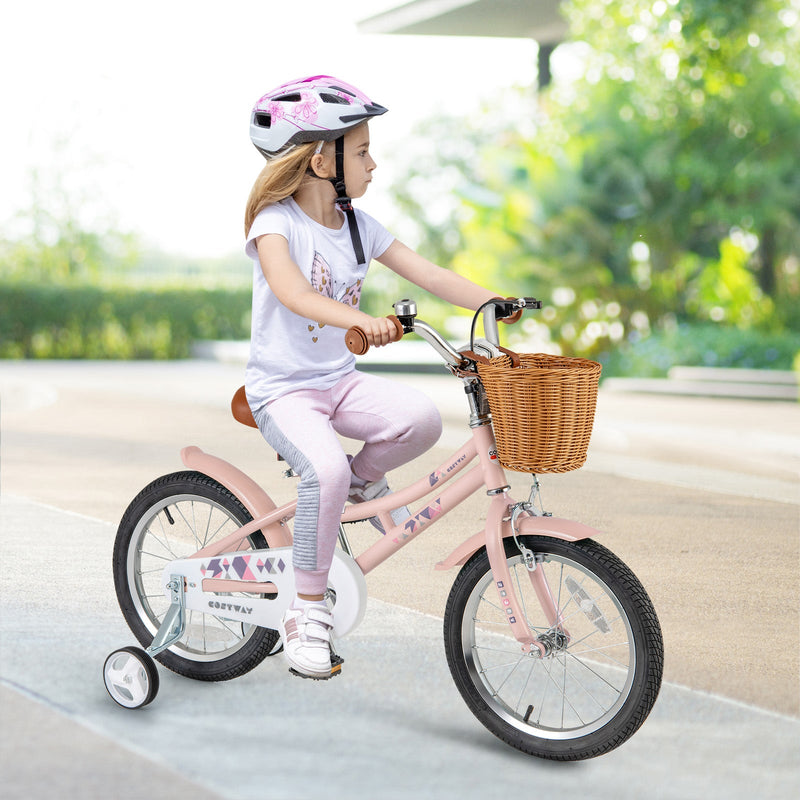 16 Inch Kids Bike Retro Bicycle with Adjustable Height and Basket for – Perfect Stock