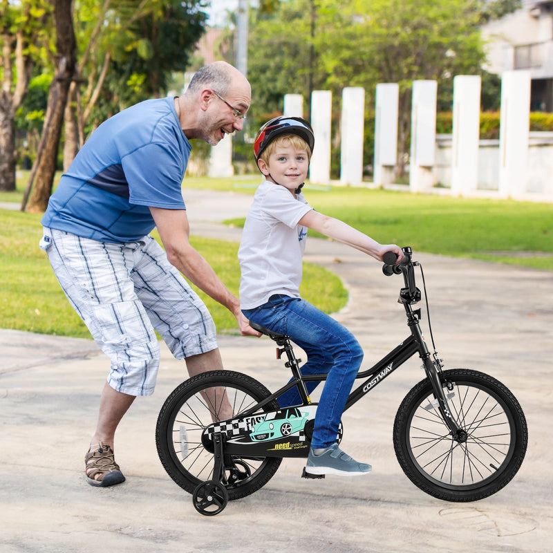 18 Inch Kids Bike Adjustable for 4-8 Years Old with Low-Step Frame ...