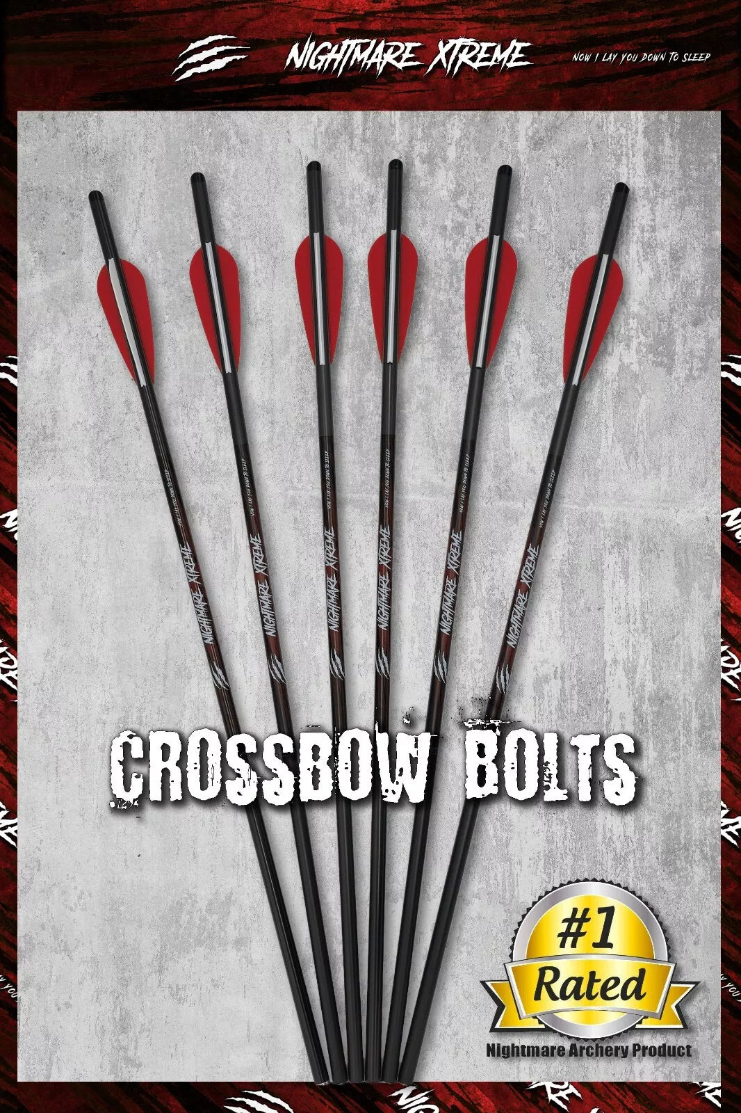 NIGHTMARE XTREME Crossbow Bolts Carbon Half Moon Nocks 12Pcs 20 ...