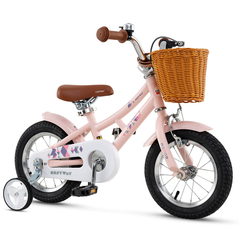 12 Inch Kids Bike Retro Bicycle with Adjustable Height and Basket for – Perfect Stock