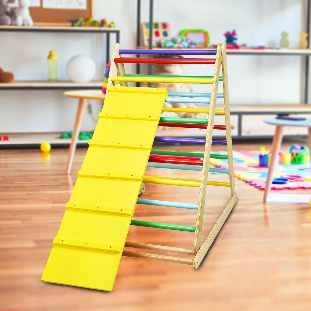 Foldable Wooden Climbing Triangle Indoor Home Climber Ladder – Perfect ...