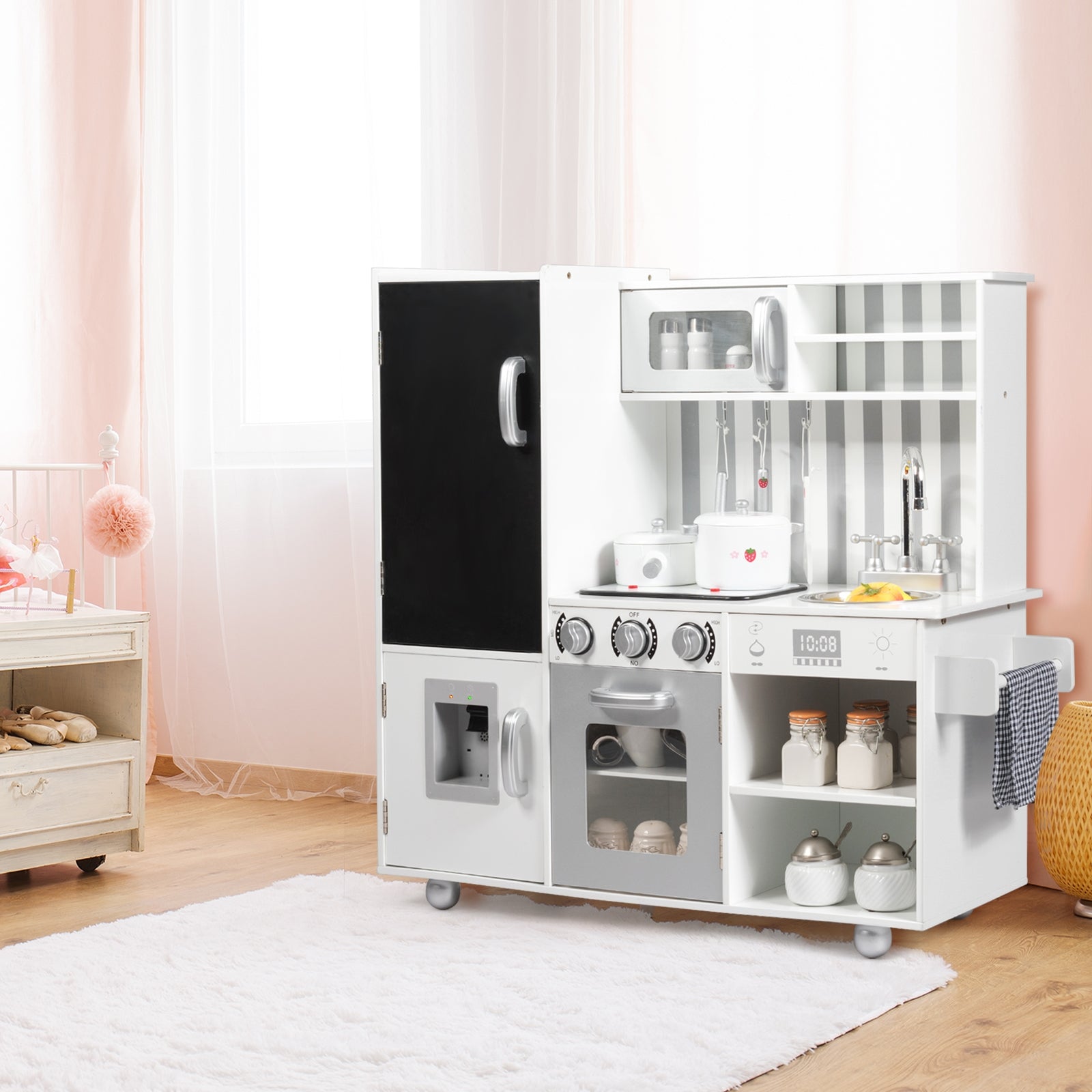 Wooden Pretend Play Kitchen Sets with Simulated Sound – Perfect Stock