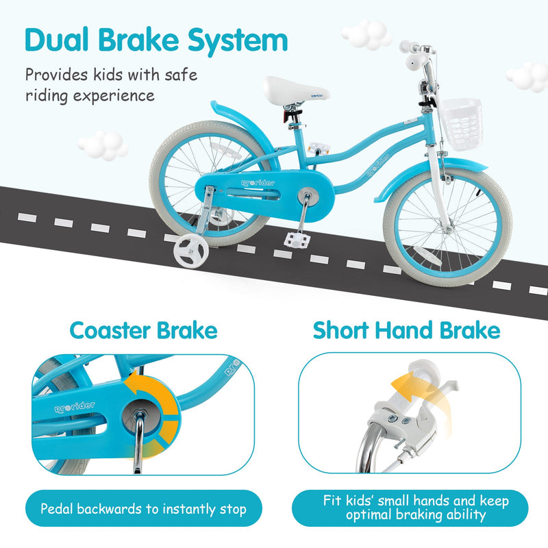 14/16/18 Inch Kids Bike with Dual Brakes and Adjustable Seat-18 inches ...