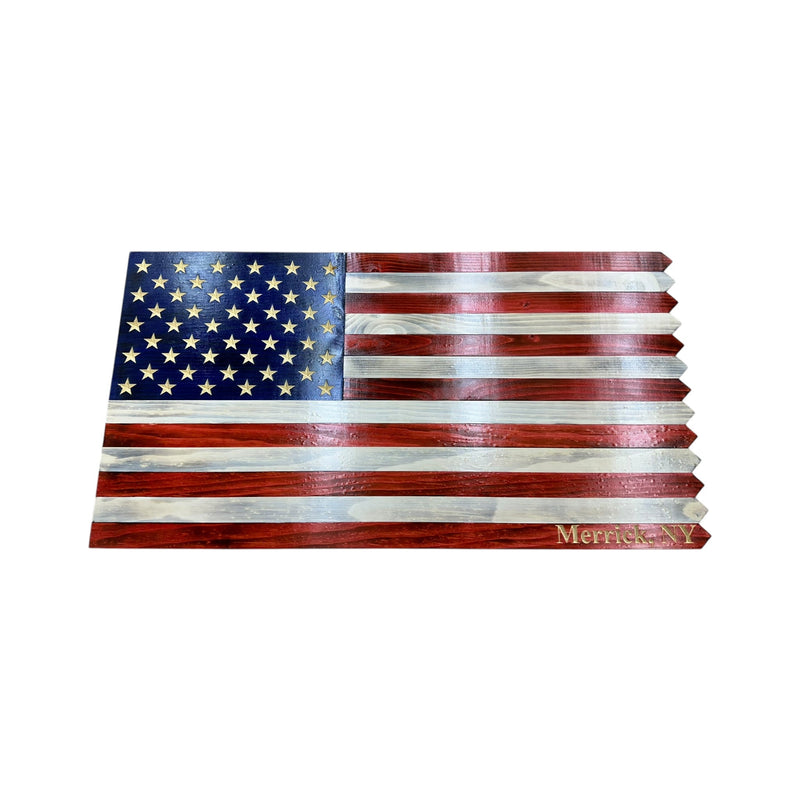 Wooden American Picket Fence Flag with Customization and Ground Stakes ...