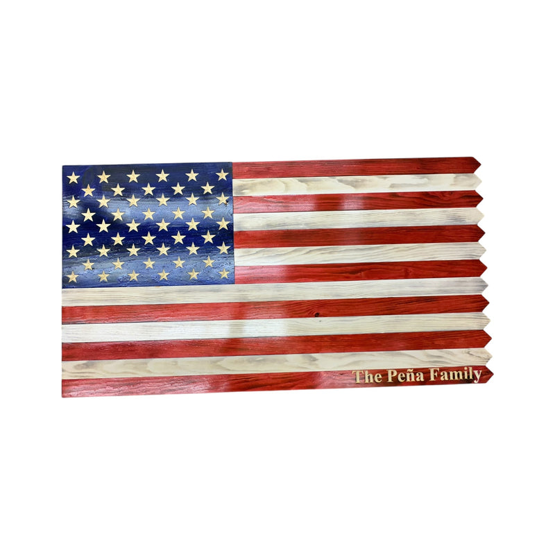Wooden American Picket Fence Flag with Customization and Ground Stakes ...