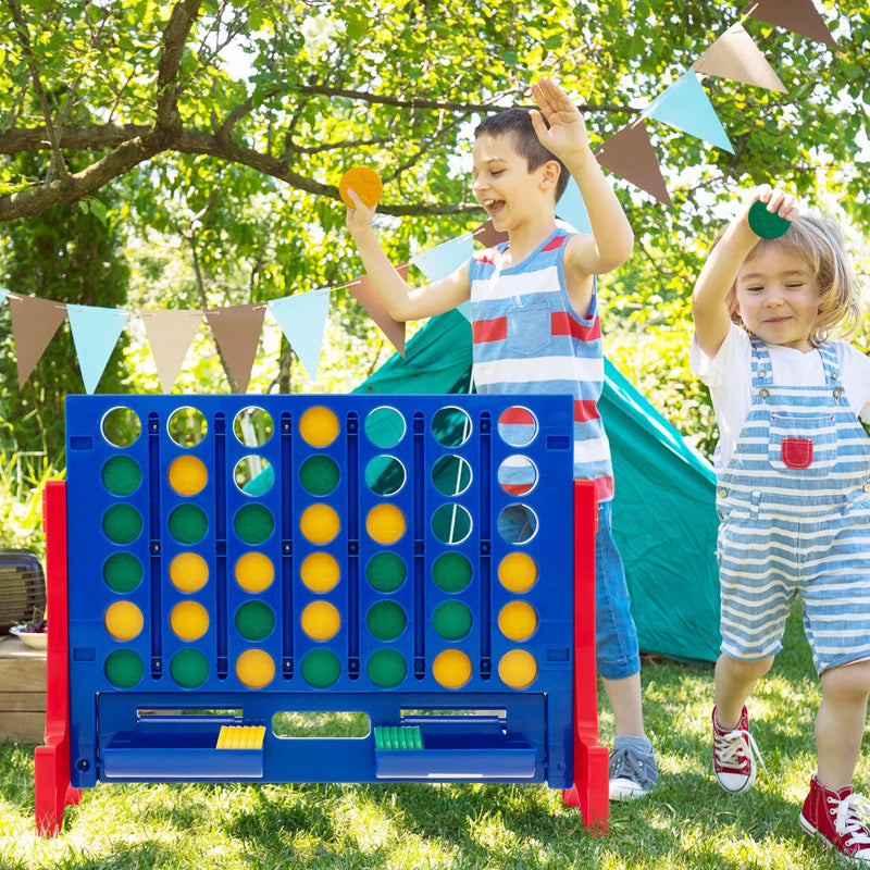 Jumbo 4-to-Score Connect Game Set with Carrying Bag and 42 Coins-Red ...
