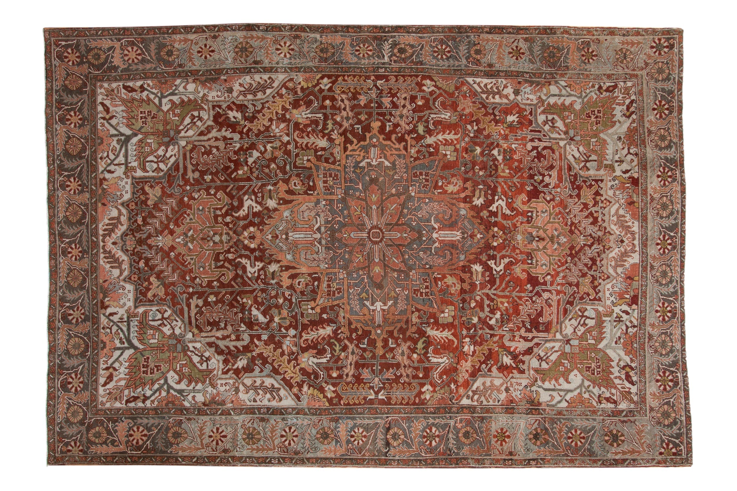 8x11.5 Vintage Distressed Ahar Carpet – Perfect Stock