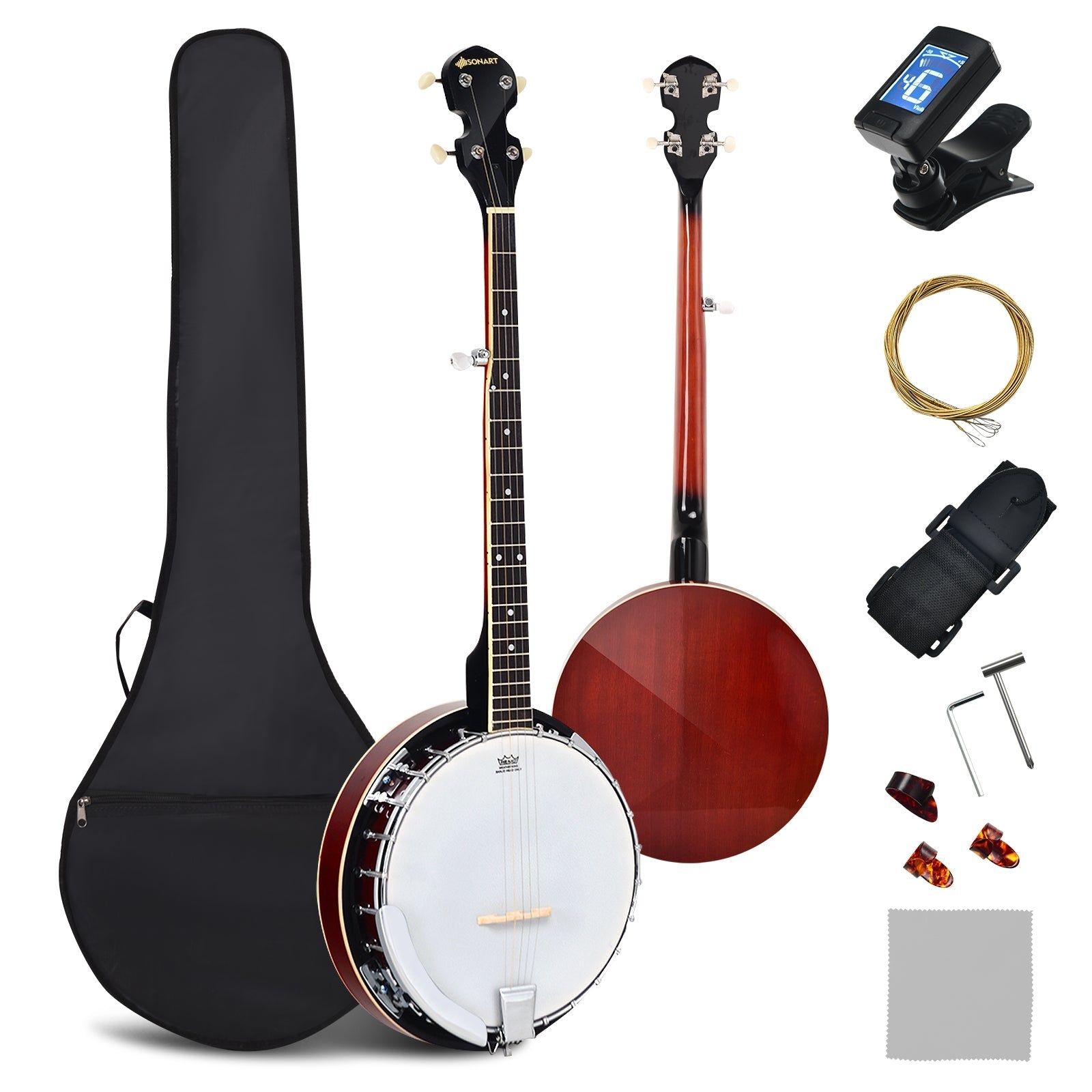 5-String Geared Tunable Banjo with case – Perfect Stock