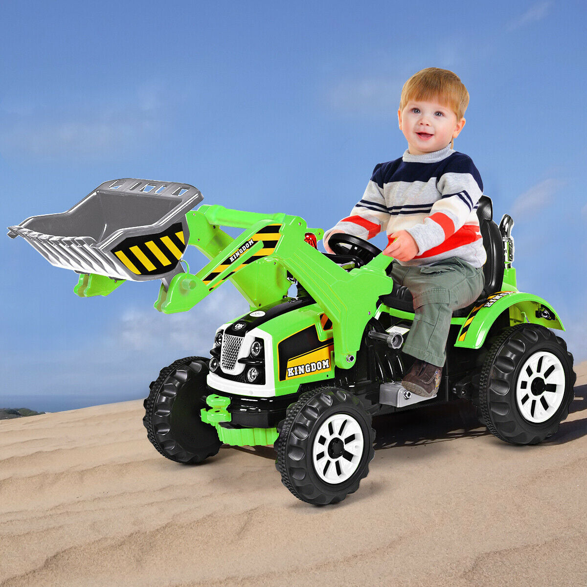 12 V Battery Powered Kids Ride on Dumper Truck-Green – Perfect Stock